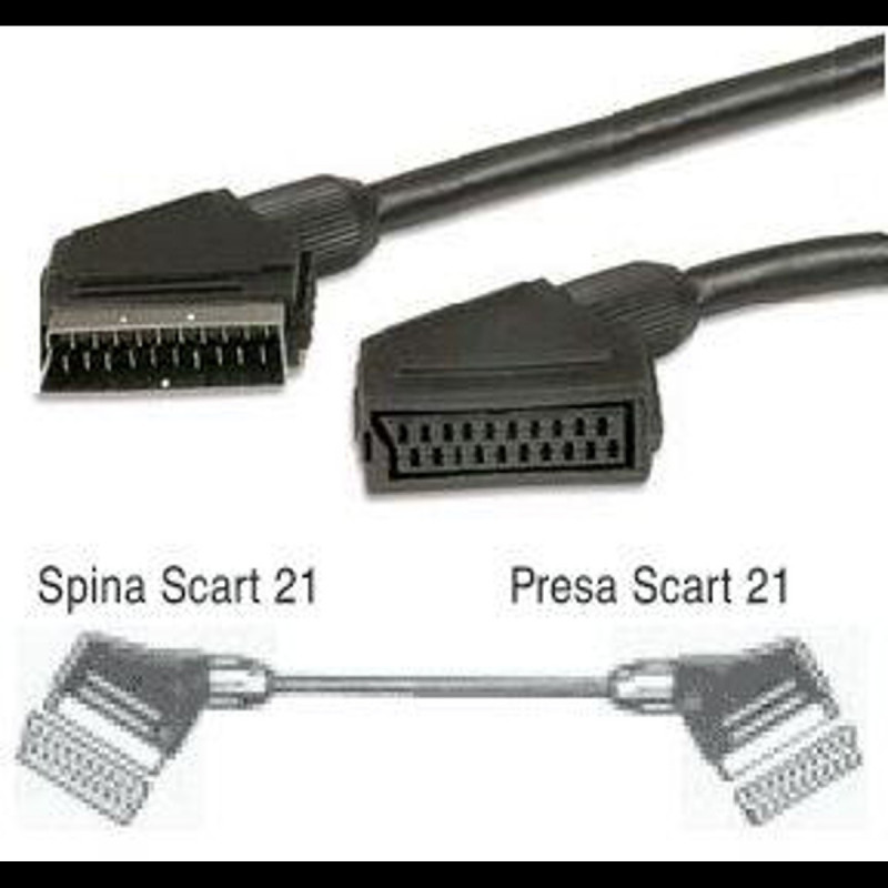 CAVO SCART MASCHIO - FEMMINA 21 PIN - 0.2m